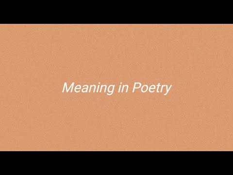 Meaning in Poetry | Monique E. S. Noya