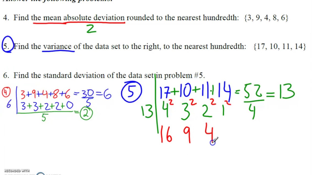 Algebra1 Chapter 12 Review