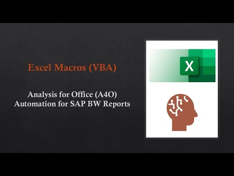 9. Excel Macros (VBA) - Analysis for Office (A4O) Automation (SAP BW)