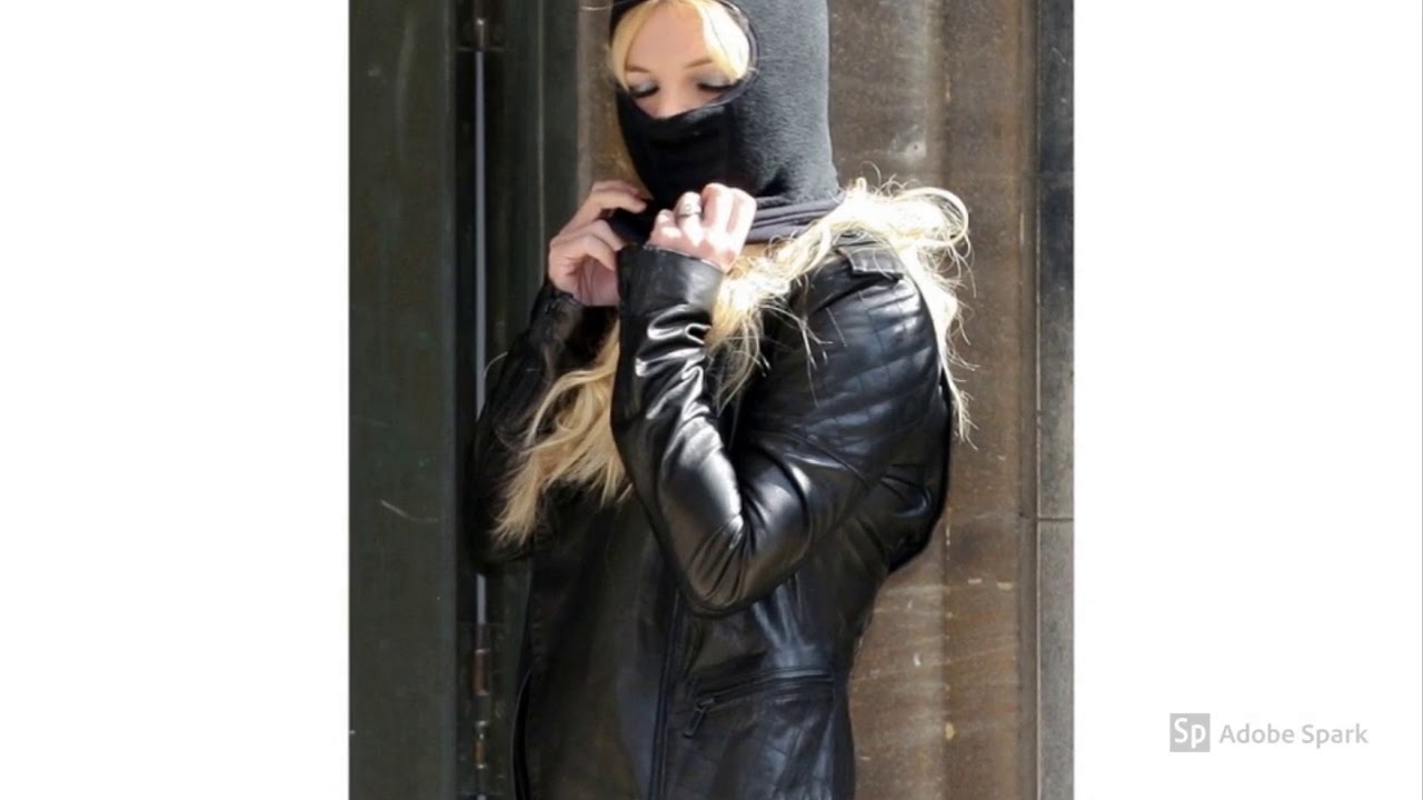 Britney Spears Black Leather Quilted Jacket