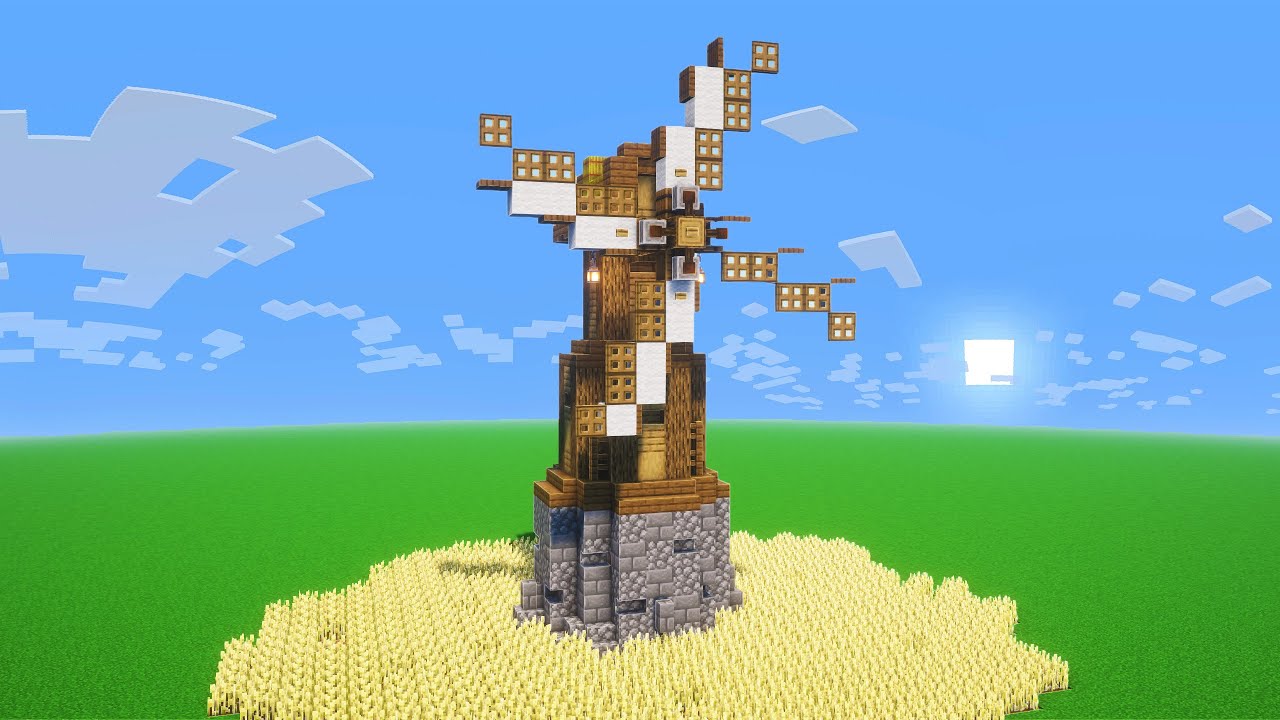 How to Build a Small Minecraft Windmill 1.21 - Minecraft Windmill ...