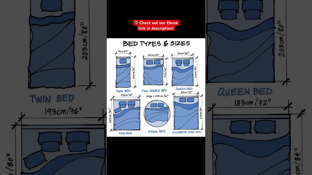 BED TYPES & SIZES #shorts #civilengineering065 #viral