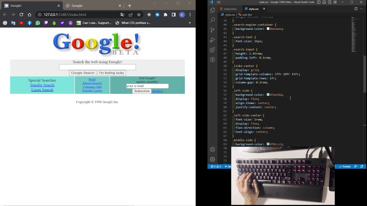 ASMR PROGRAMMING - 1998 GOOGLE! with HTML AND CSS | NO TALKING !