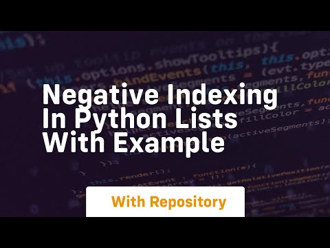 Negative indexing in python lists with example