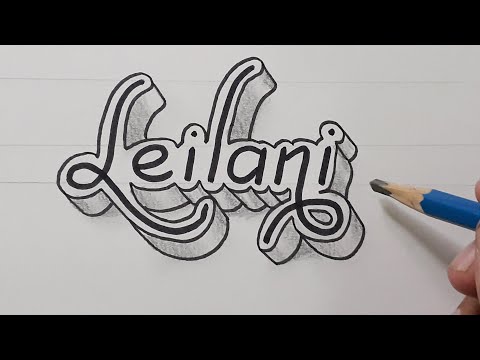 3d Drawing Name Leilani Easy / How To Draw Calligraphy For Beginners # shorts