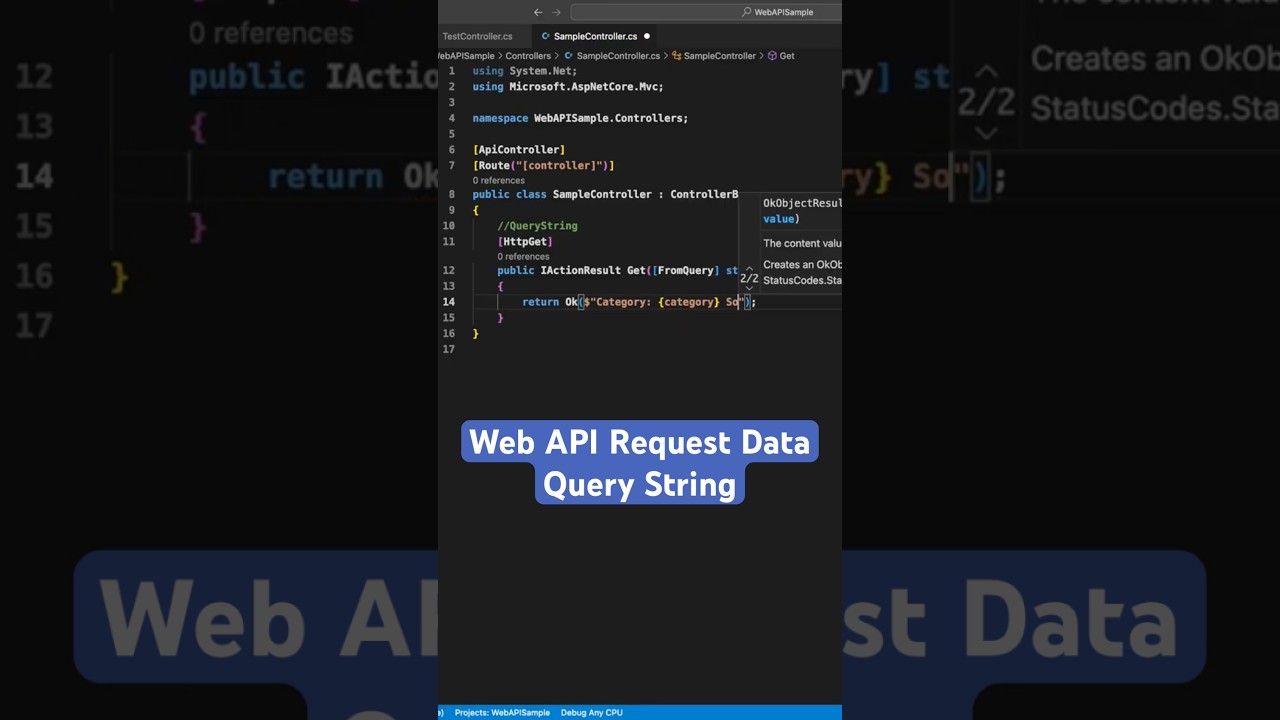 Web API Request Data | Query String #dotnet #webapi
