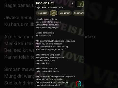 Lirik Lagu Dewa 19 & Yura Yunita || Risalah Hati || #liriklagu #lirikvideo