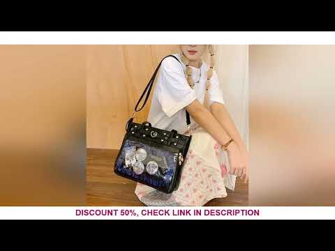 New Original Y2K Ita Bag Subculture Punk Goth Pu Large Capacity Crossbody Bag J Girls JK Uniform Sho