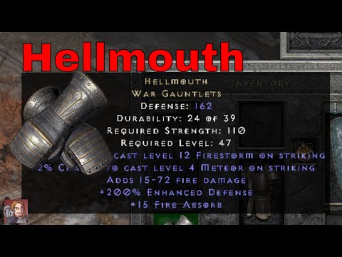 D2R Unique Items - Hellmouth (War Gauntlets)