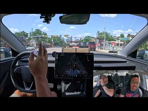 Tesla FSD 13.2.9 around Austin, TX with my friend Terique