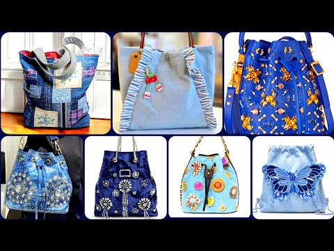 very Gorgeous & Styles Denim Handmade Upcycling #trending Design Tote Bags