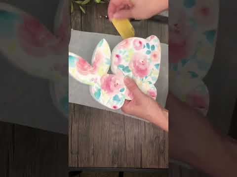 Decoupage tissue paper to make Easter/Spring decor.