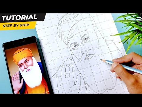 Guru Nanak Dev Ji Drawing Tutorial || Guru Nanak Drawing || How to Draw Guru Nanak Dev Ji