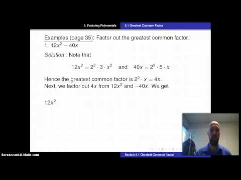 Section 5.1 Greatest Common Factor