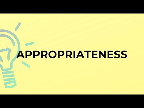 What is the meaning of the word APPROPRIATENESS?