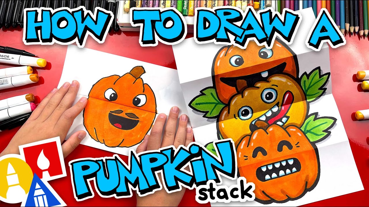 How To Draw A Funny Pumpkin Stack - Folding Surprise