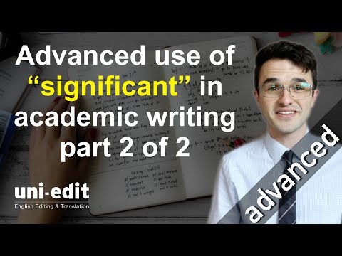 SIGNIFICANT in academic writing, SIGNIFICANT meaning, SIGNIFICANT definition - Part 2 of 2