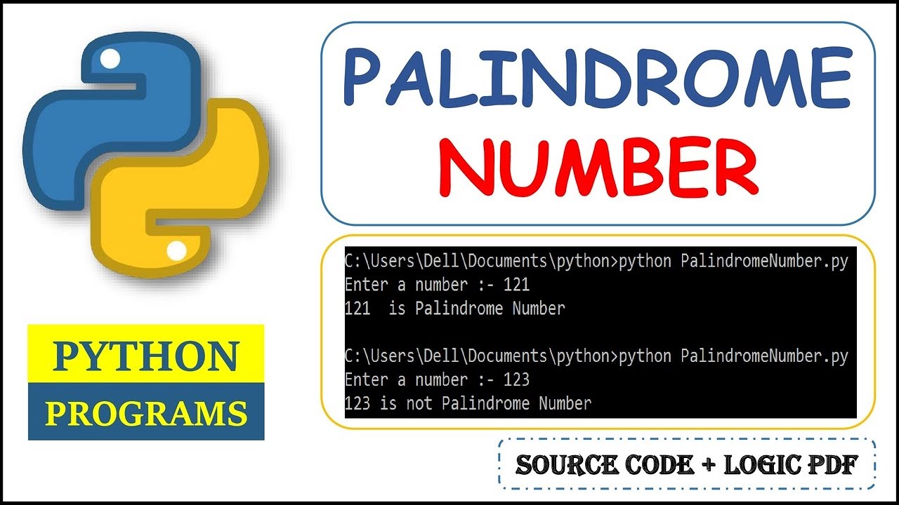 Python Program to Check a Number is Palindrome or Not