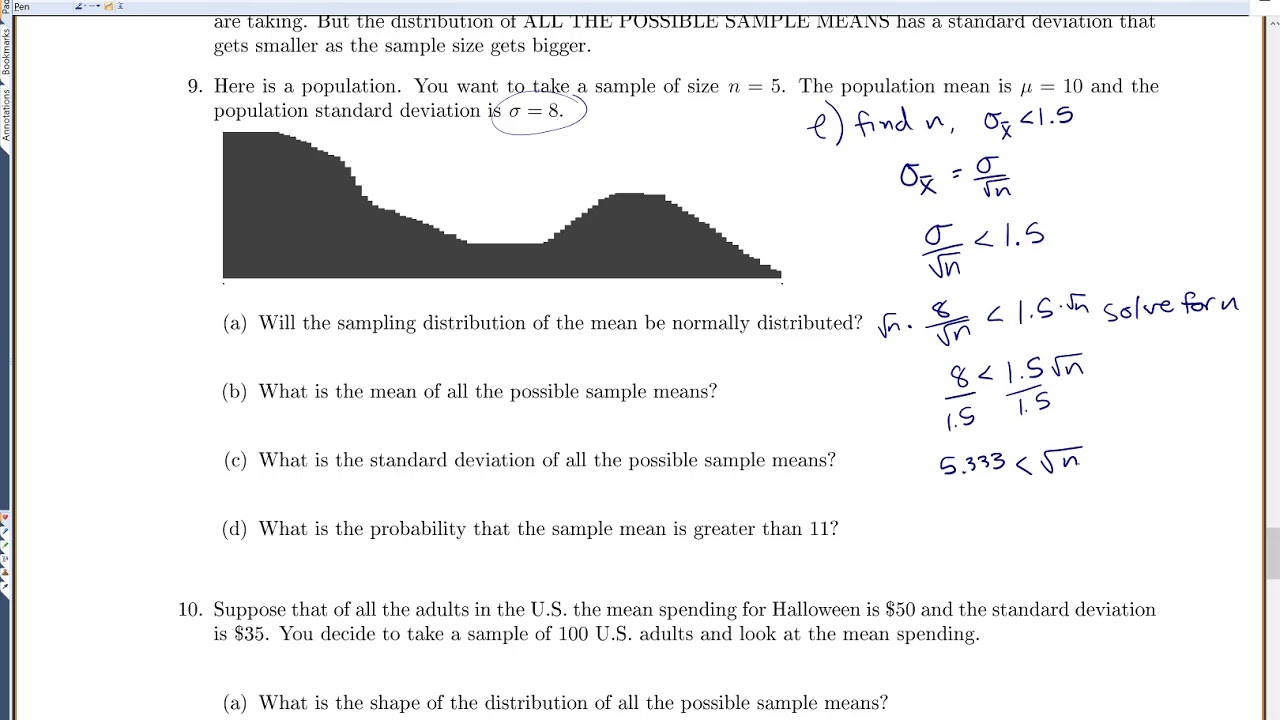 Find sample size for desired standard error