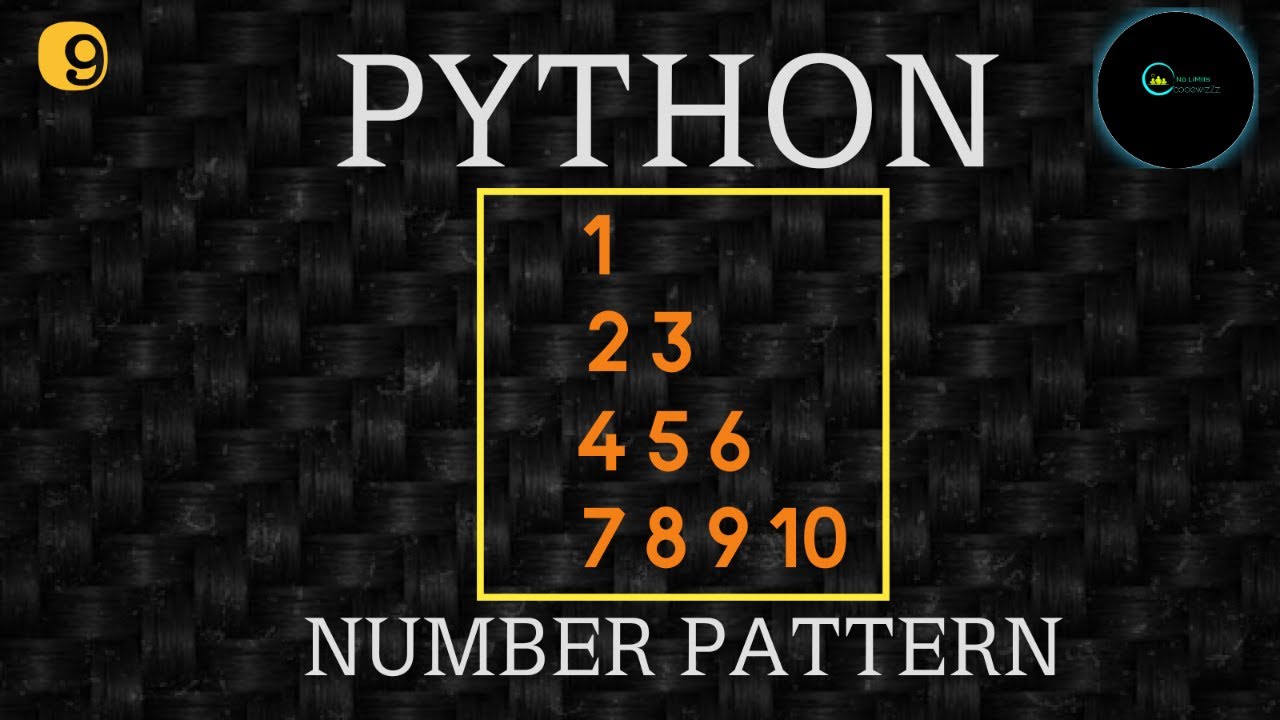 Python pattern programs || Using (1-10) digit make right triangle shape pattern program in python