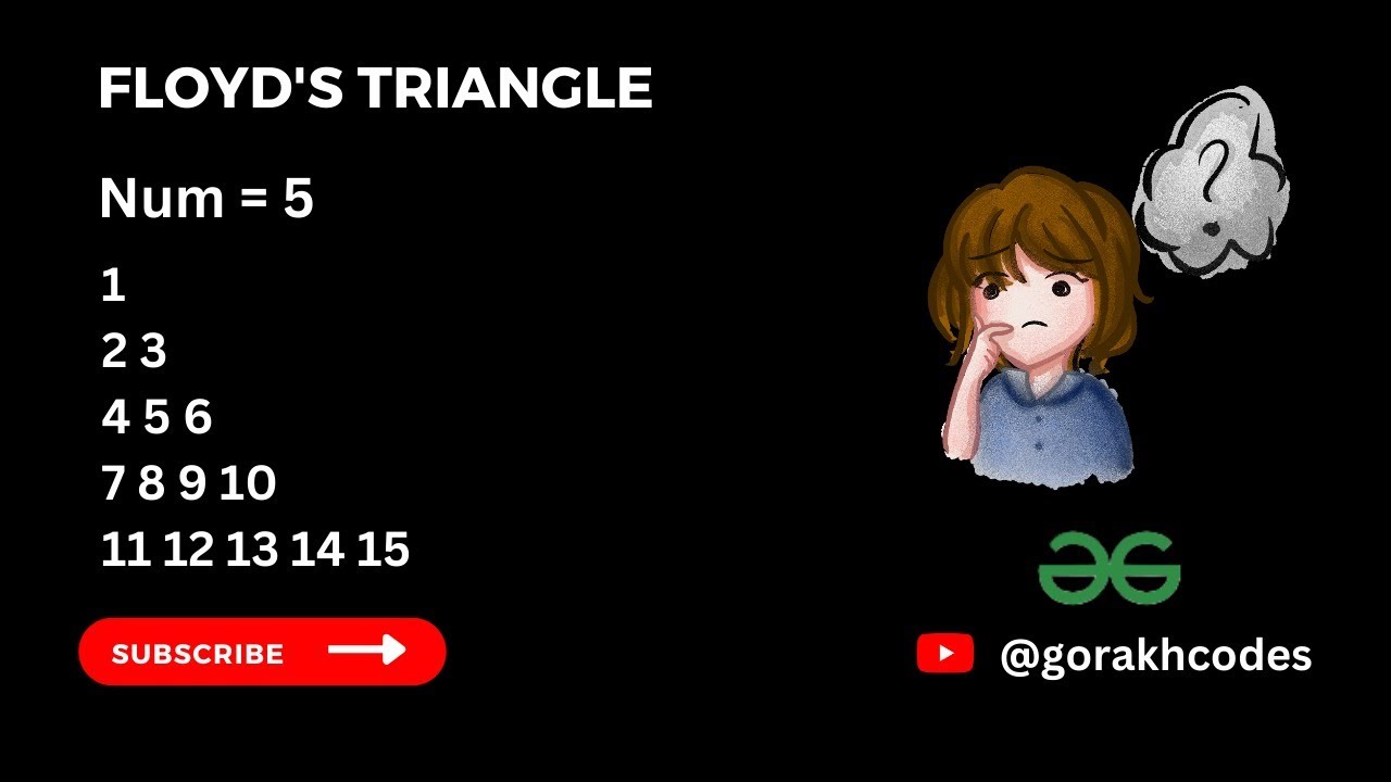 Floyd's triangle || @GeeksforGeeks  || Problem Solving || Solution || Gorakh Codes