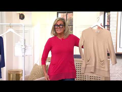 LOGO by Lori Goldstein Rayon 230 Top with Broomstick Hem on QVC