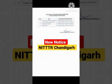 New Notice Out# NITTTR Chandigarh Stenographer Test Schedule announced # Viral# Shorts