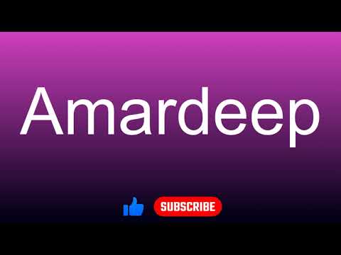 How to correctly pronounce - Amardeep
