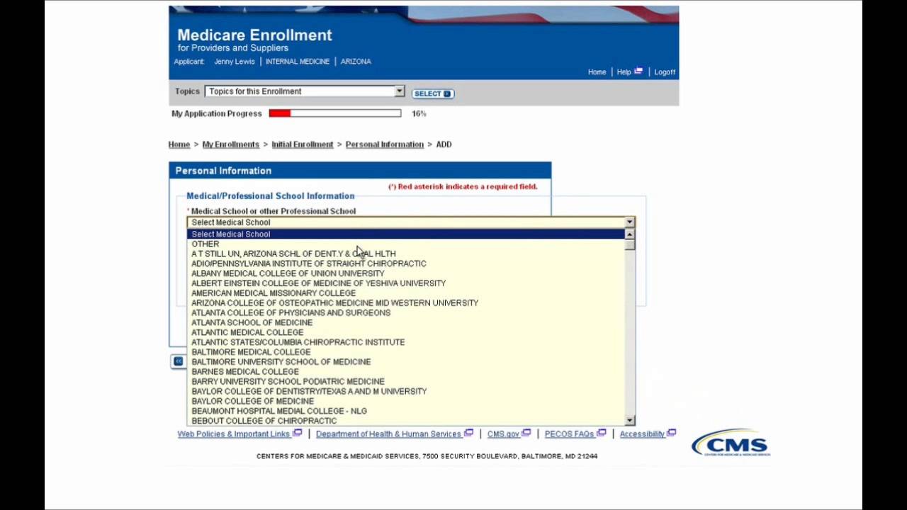 PECOS Enrollment Tutorial – Initial Enrollment for an Individual Provider