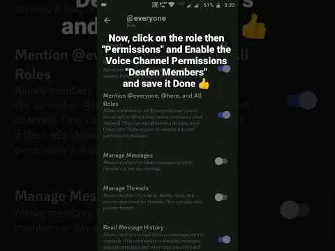 How to Enable Voice Channel Permissions Deafen Members in a role in Discord Mobile #roduz #discord
