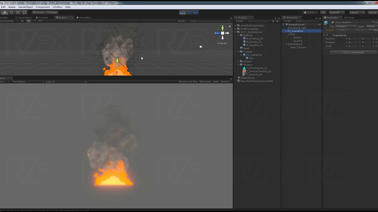 Stylized Zelda camp fire breakdown - Real Time VFX