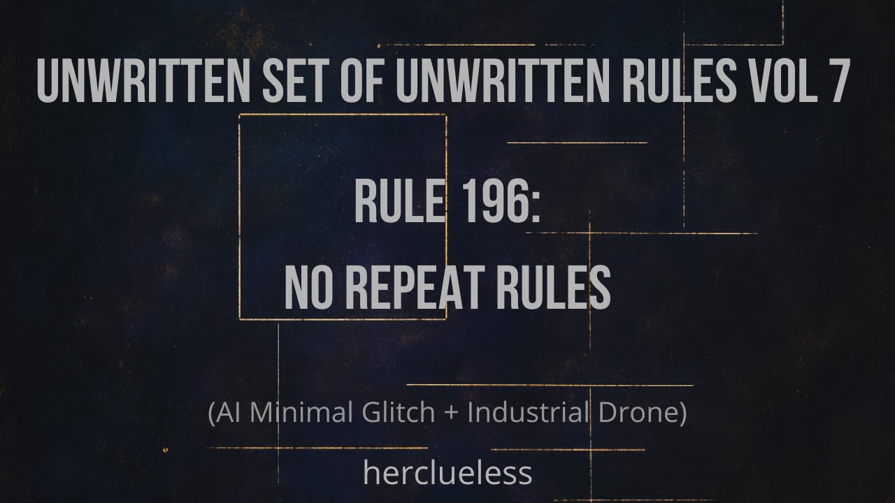 rule 196: no repeat rules | herclueless (AI Minimal Glitch + Industrial Drone)