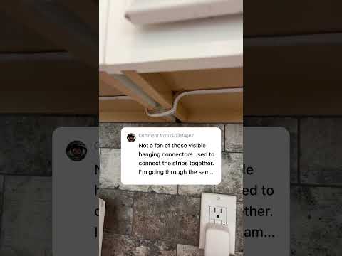 View of Philips Hue strip lights under cabinets