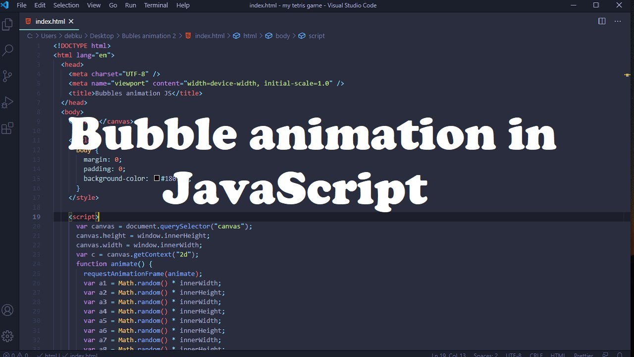 Bubble animation in JavaScript