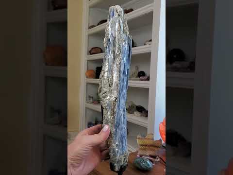 Blue Kyanite with Black Kyanite & Mica 💜 #foryou #blue #kyanite #statementpiece #crystal #forsale