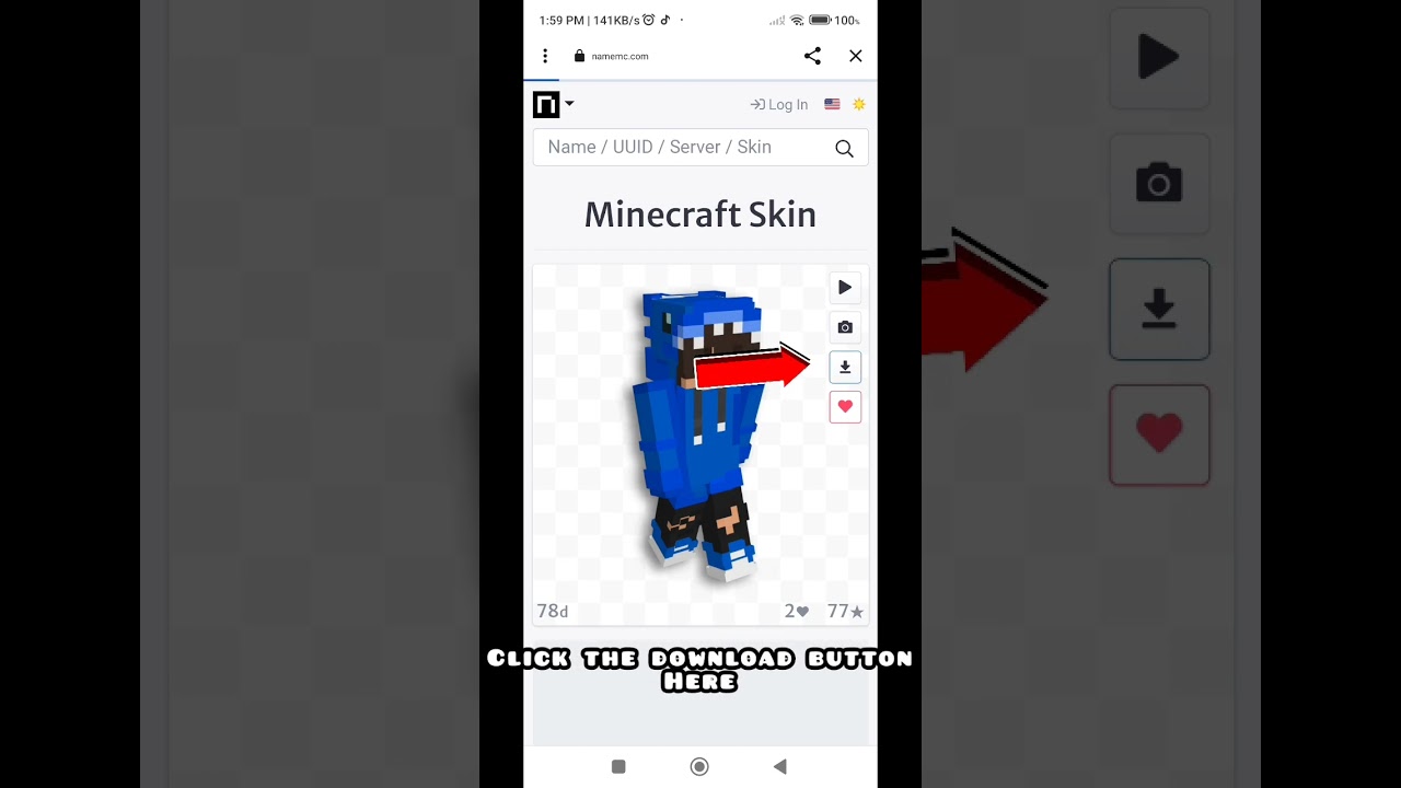 How to download Minecraft skin for In NameMC(for @RetiredVideokeUser) Sub to my main channel