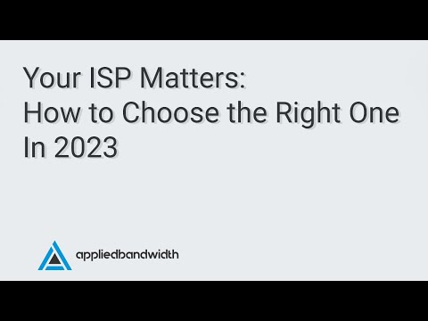 Choosing the right ISP