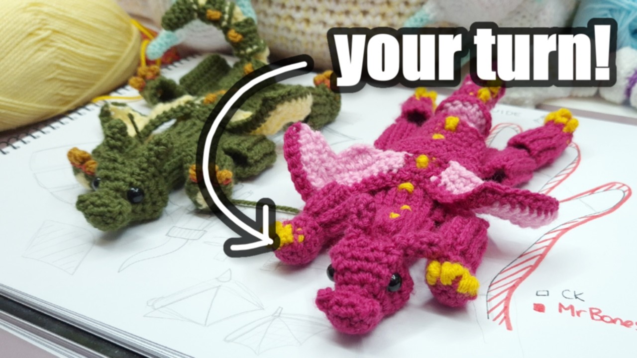 How to crochet a dragon hand puppet [Crochet pattern & tutorial]