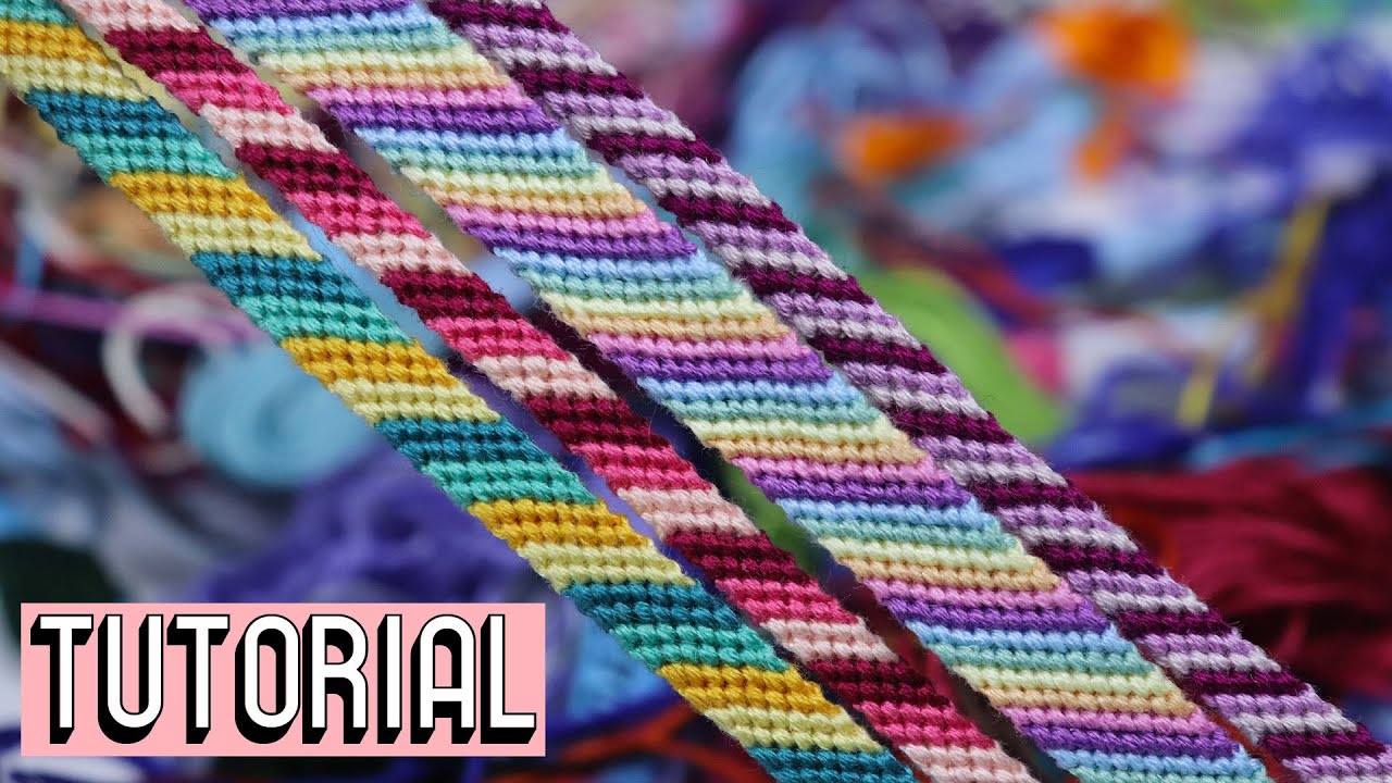 CANDY STRIPE TUTORIAL - BEGINNER FRIENDLY [CC] || Friendship Bracelets
