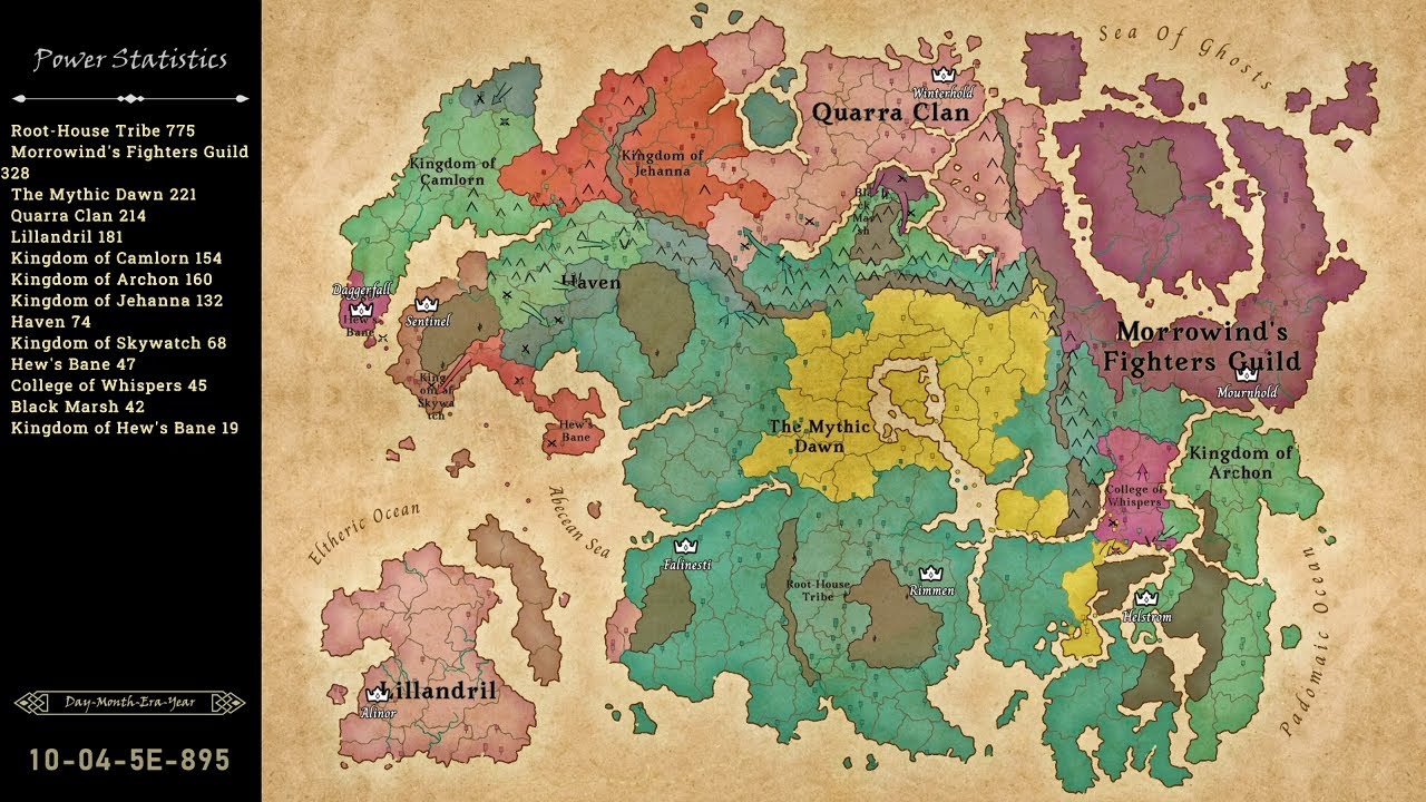 Tamriel 1,000-Year Timelapse With Rebellions Enabled! | Fantasy Map Simulator