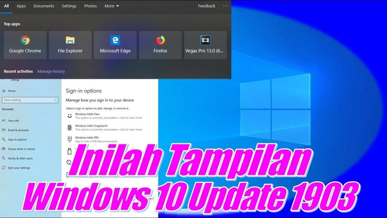 TAMPILAN DAN FITUR BARU WINDOWS 10 UPDATE 1903 - VIRTUAL 1000