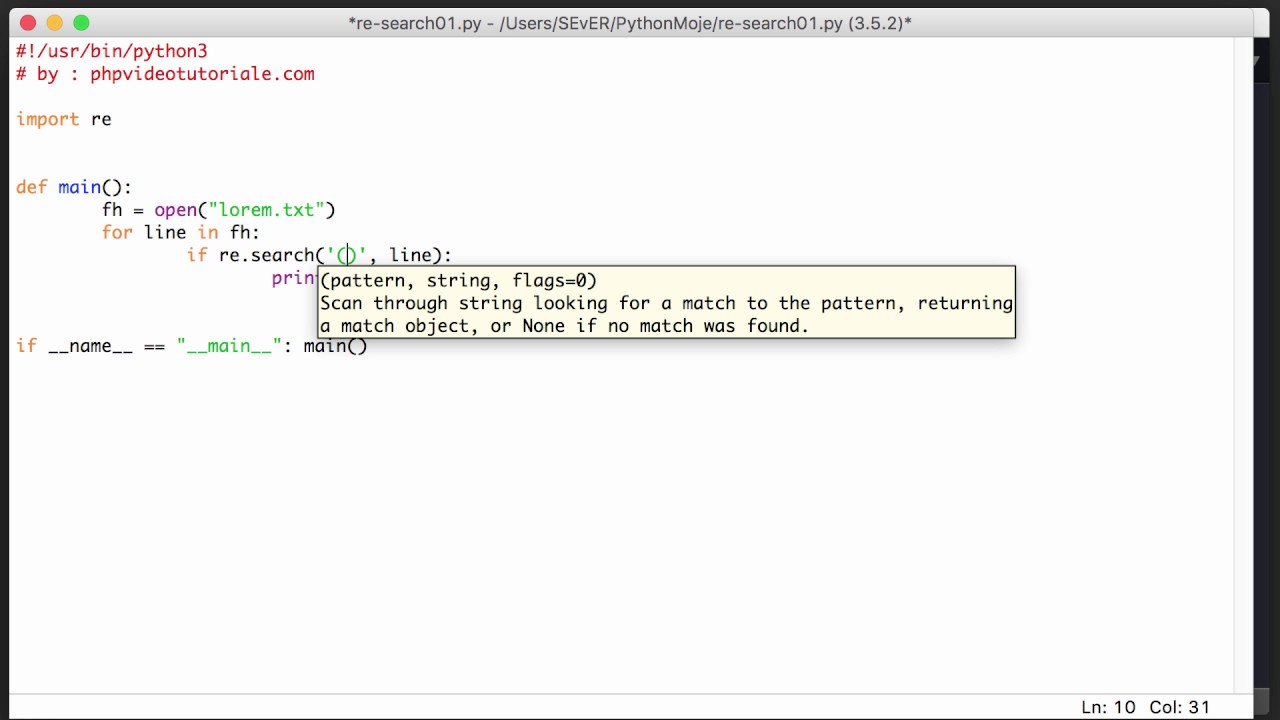 Python 3 Tutorial - Search with Regular Expressions
