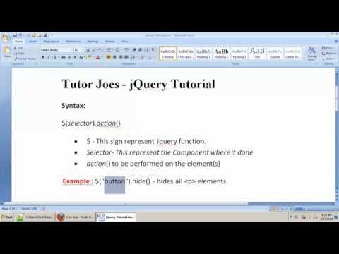 Learn Jquery Tutorial What is Selector In Jquery Part 3 - Mind Luster