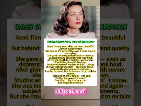 Behind the Beauty: Gene Tierney’s Battle for Herself