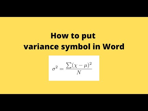 How to put variance symbol in Word