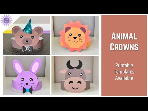 Cute Animal Crown Craft For Kids DIY Birthday Party Hat Headband Fun Classroom Paper Scissor Craft