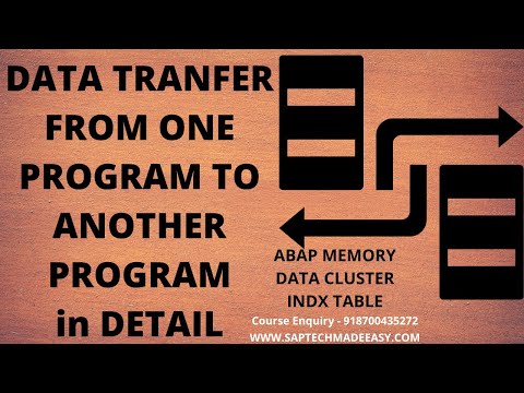 (PART 1 OF 2) | DATA TRANSFER BETWEEN TWO PROGRAMS USING INDX TABLE | ABAP MEMORY etc.