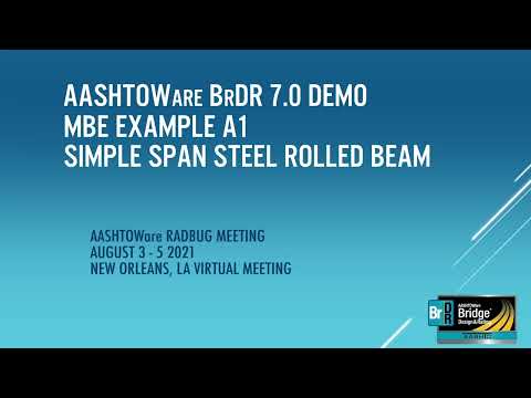 Training Session AASHTO Tutorials A1 Video 2 of 3 2021