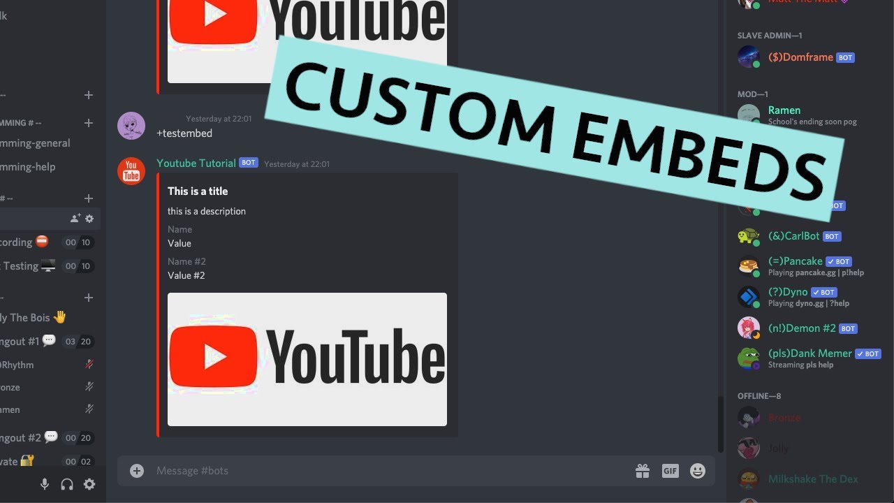 Discord Bot Tutorial #7 - How to Make Your Own CUSTOM Embeds!