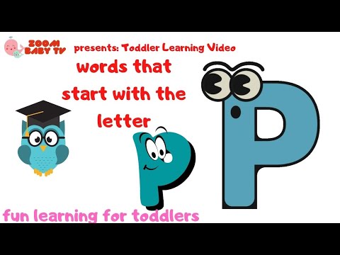Zoom Learning Video for Toddlers 🔠 Learn new words starting with the letter P 🔡 Fun Learning